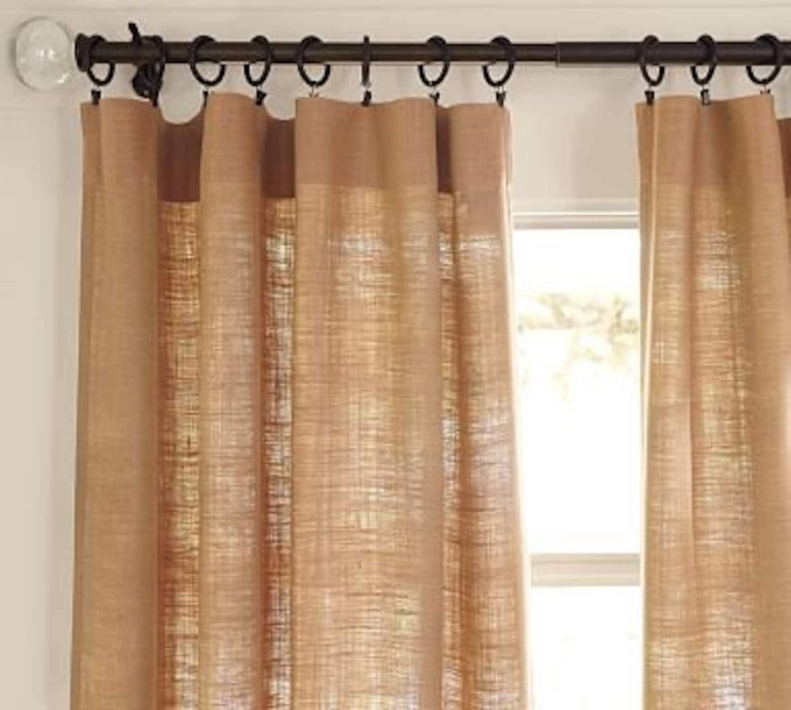 Burlap Curtains One Panel 40 Inches Wide by Desired Length. - Etsy