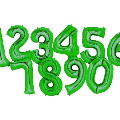 GREEN 40 Number Balloons Green Number Balloons | Etsy