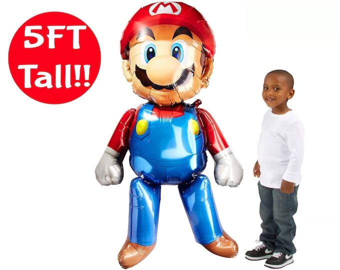 60" Super Mario Balloon Life Size Balloon Super Mario Birthday Party ...