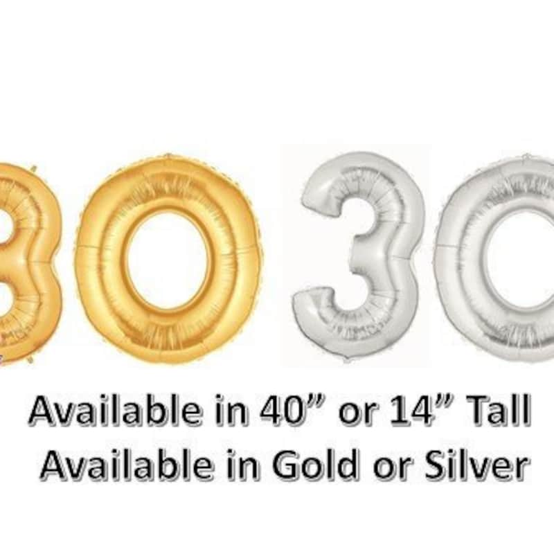 Numbered 30 Balloons - Etsy
