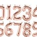 ROSE GOLD 16" Number Balloons - Rose Gold Number Balloons - Birthday ...