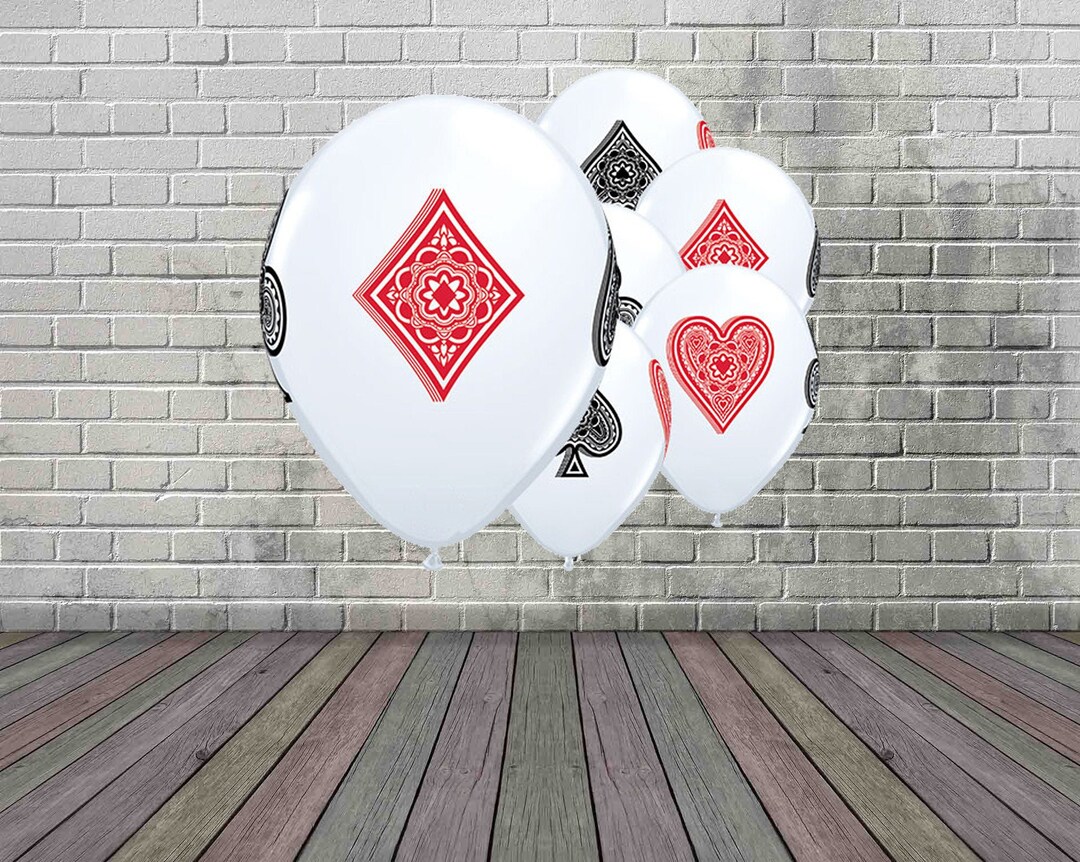 11" Poker Party Balloons Card Suit Balloons Casino Night Vegas Party ...