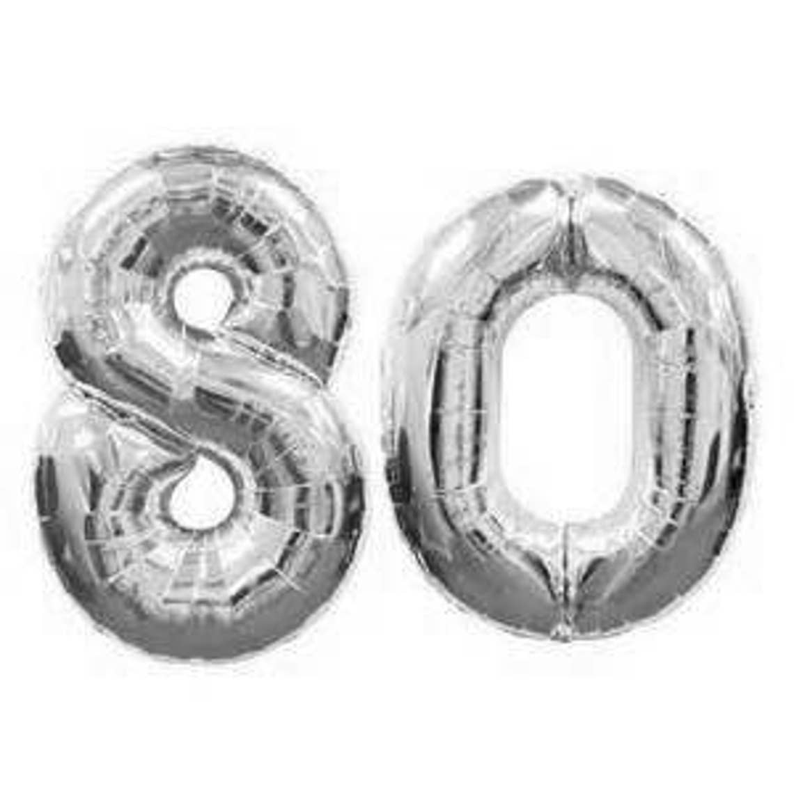 Number 80 Balloon Number 80th Birthday Balloons 34 - Etsy