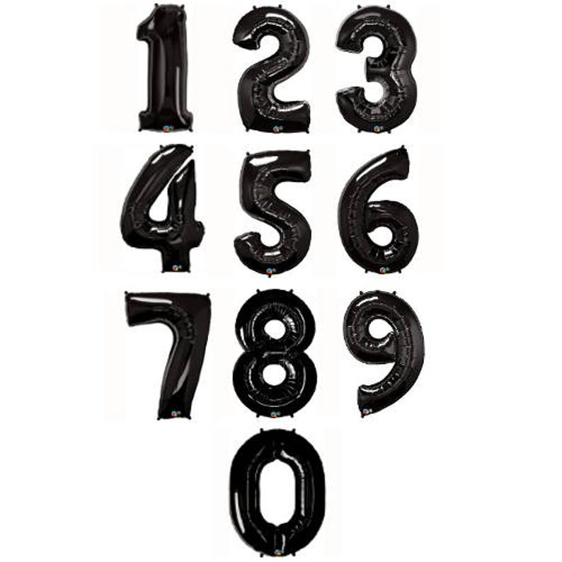 BLACK 34 Number Balloons Black Number Balloons | Etsy