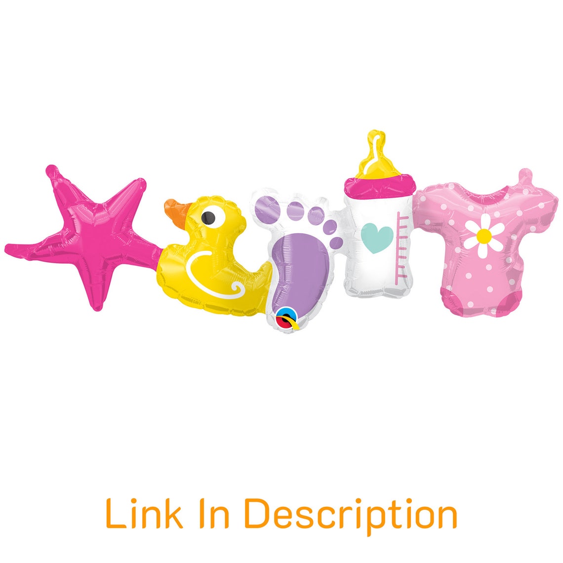 16in Its a Girl Gold Letter Balloons, Its a Girl Balloon Banner, Gold ...