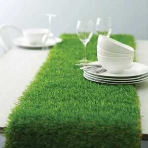 Grass Table Runner 9FT X 1FT- Fake Grass Table Runner, Artificial Grass ...