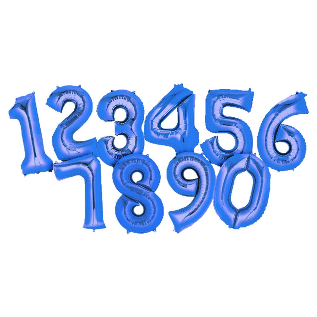 BLUE 40" Number Balloons - Blue Number Balloons - Birthday Balloons ...