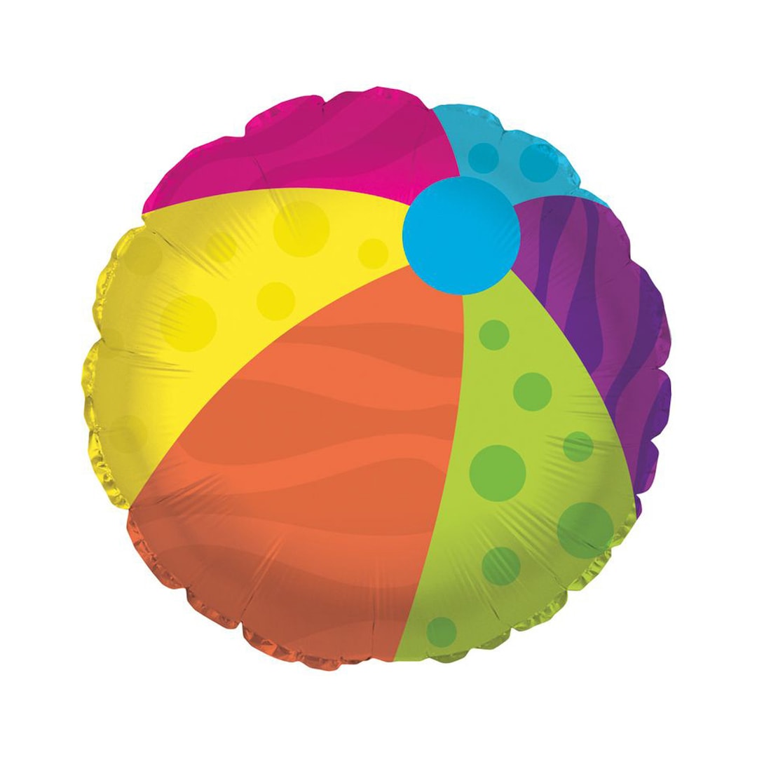 18" Beach Ball Balloon - Pool Party Balloon, Beach Party Decoration ...