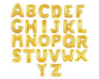 Gold Letter Balloons Small Air Filled 14 Inch Mylar Letters - Etsy
