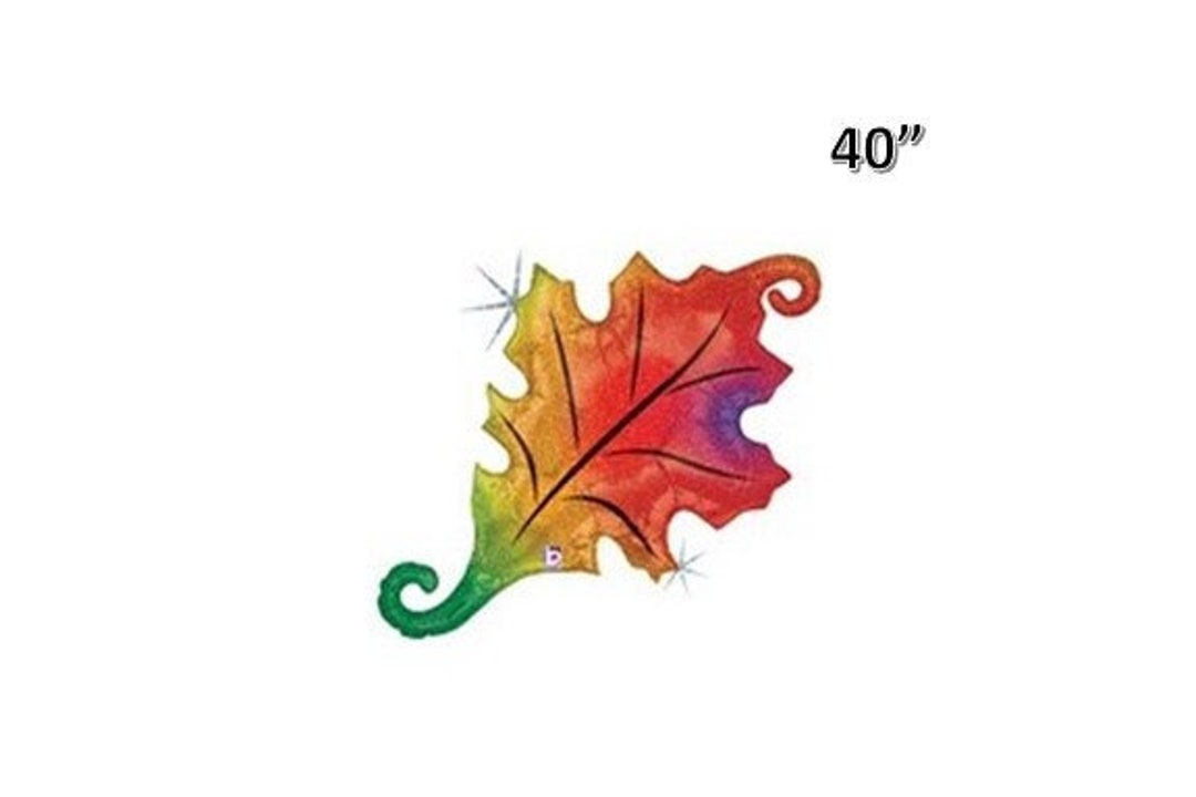 40" Holographic Leaf Balloon - Giant Leaf Balloon - Fall Themed Party ...