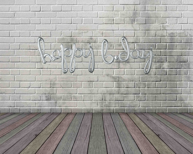 Happy Bday Script Balloons Birthday Balloons Silver Letter - Etsy