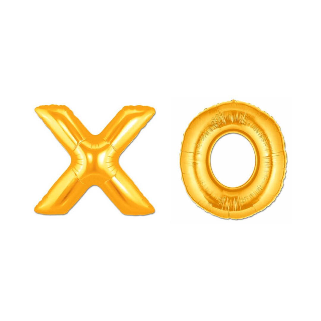 14" Gold XO Balloon Banner, Mylar Balloon Banner, XO Balloons, Bridal ...