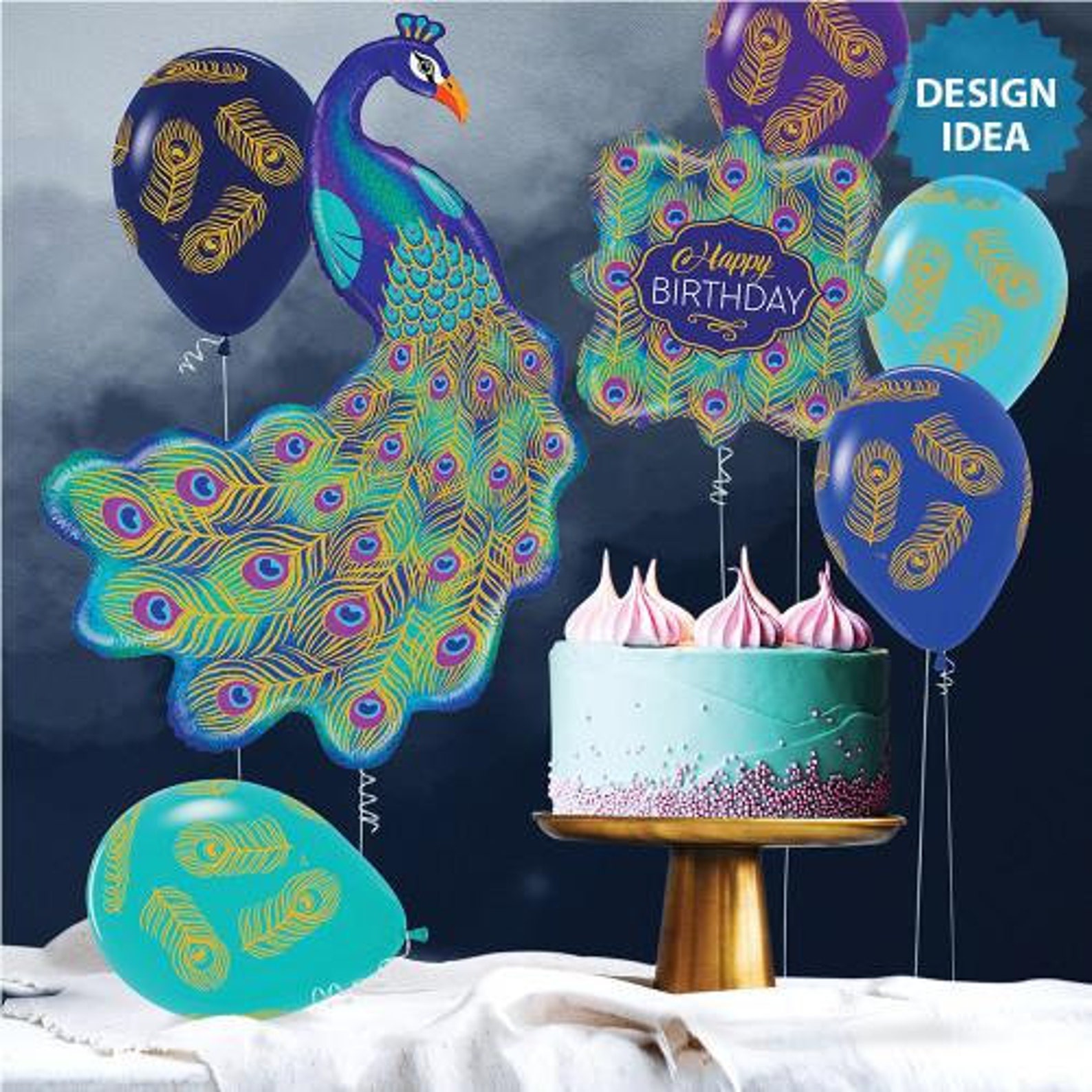 Peacock Balloon 42 Peacock Party Baby Shower Balloon - Etsy