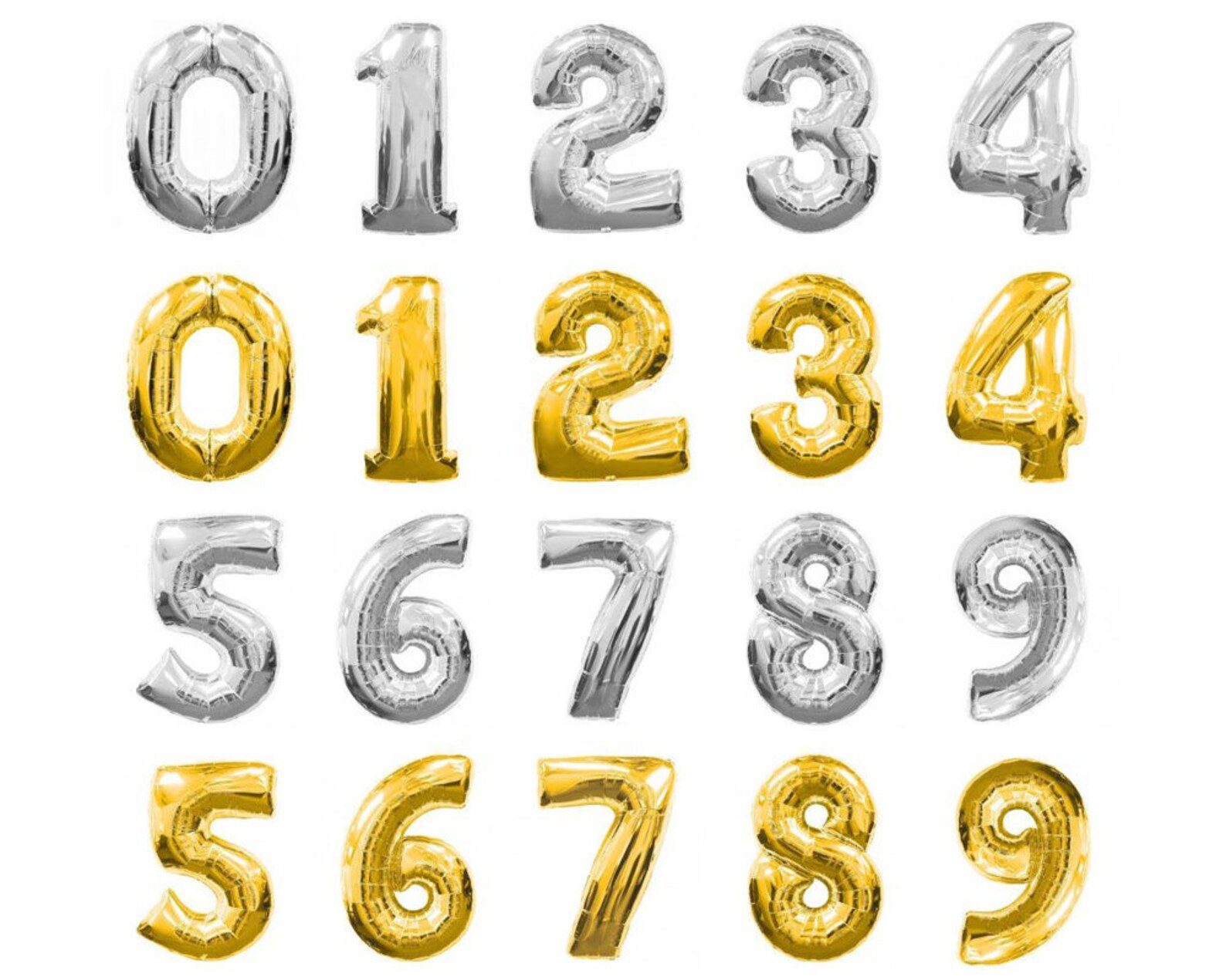 34 Number Balloons/ Gold/ Silver/ Birthday Balloons/ Age | Etsy