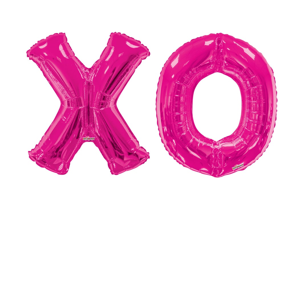 Giant Magenta XO Balloons - 34" Inch Mylar Balloons in Letters X-O ...