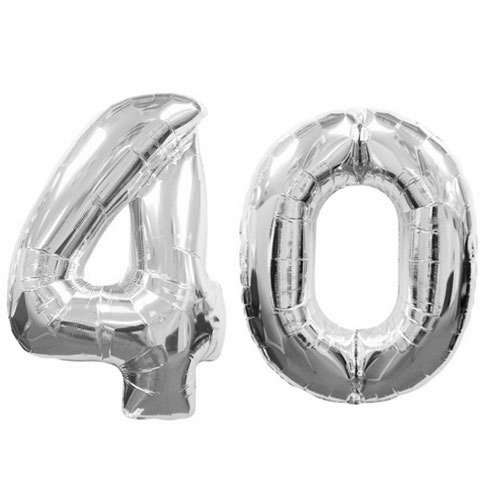 Silver 40 Balloon Silver 40 34 or 14 40th | Etsy
