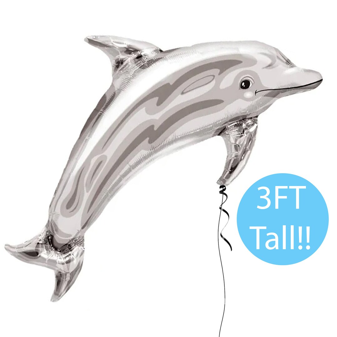 Silver Dolphin Balloon - Under the Sea Balloon, Dolphin Party Decor ...