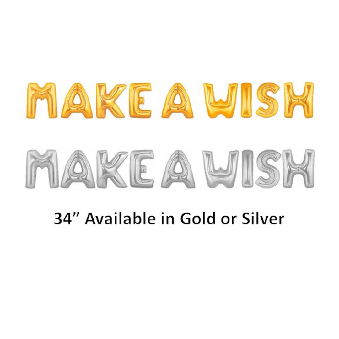 34 MAKE A WISH Balloons Birthday Balloon Banner Happy - Etsy