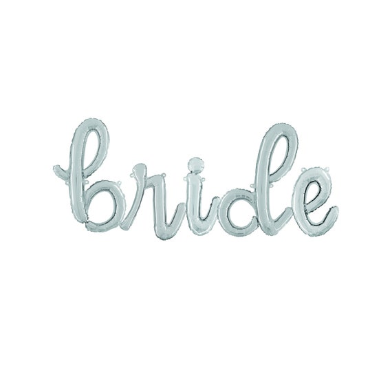 BRIDE Balloon Script Letter Balloons Bride Cursive Letter - Etsy