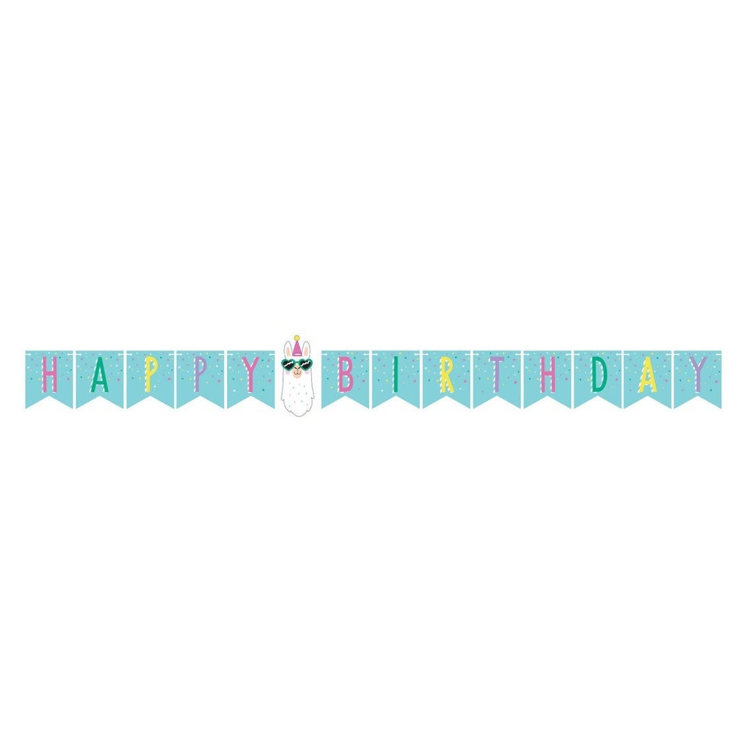 Llama Birthday Banner - Llama Party Decorations, Llama Birthday Bunting ...