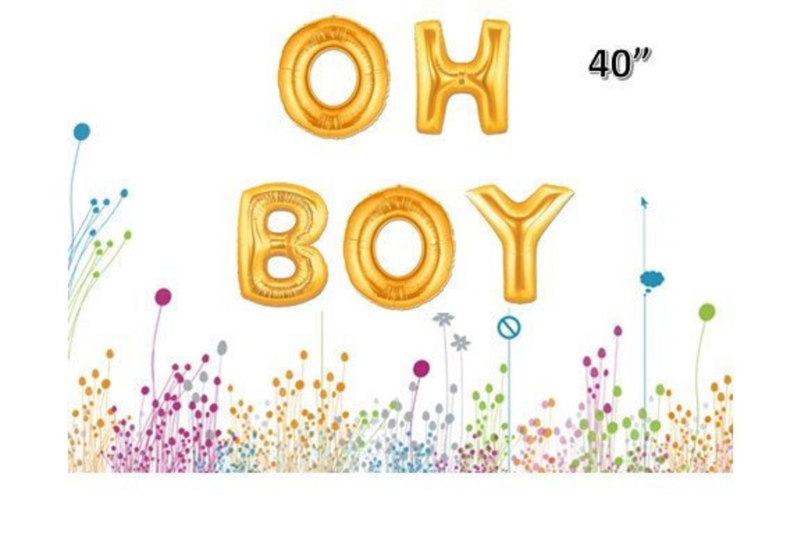 Giant OH BOY Balloons - 34" or 14" Inch Mylar Balloons in Letters O-H-B ...