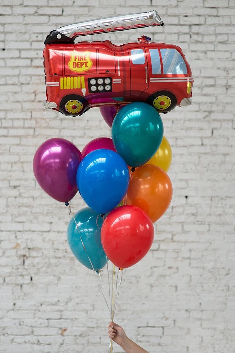 Fire Truck Balloon 40 Fire Department Fireman Themed - Etsy