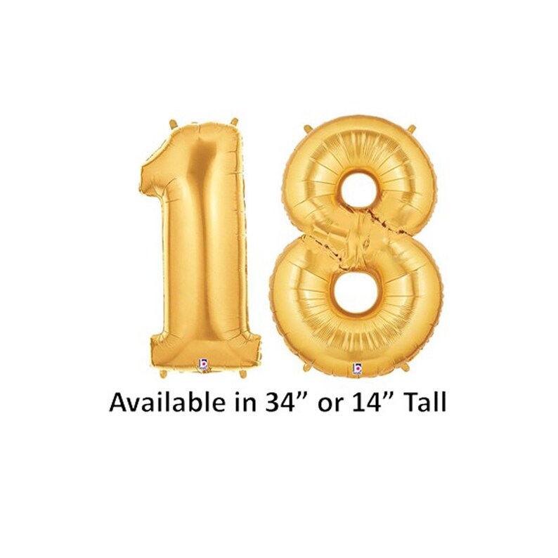 18 Balloon Number 18 34 Inch Number Balloons Jumbo Number - Etsy