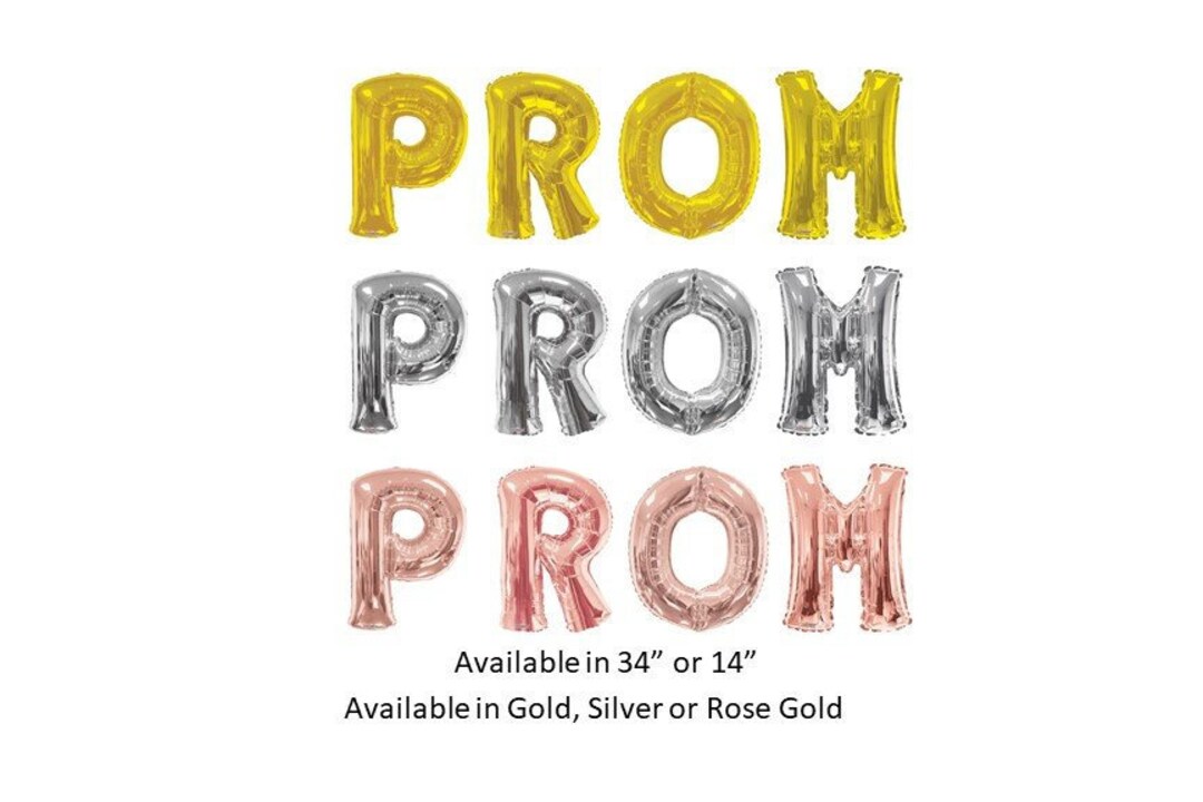 PROM Balloons -giant 34" or 14" Gold, Silver or Rose Gold Balloons - Etsy