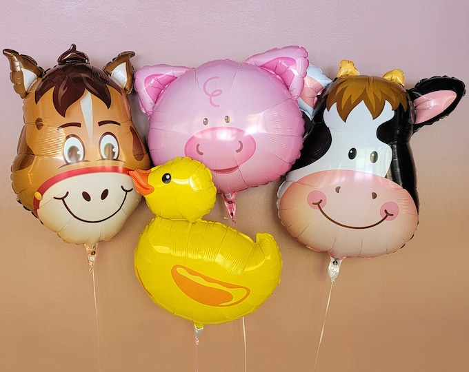 Farm Animal Balloons - Farm Birthday Decorations, Farm Animal Balloons ...