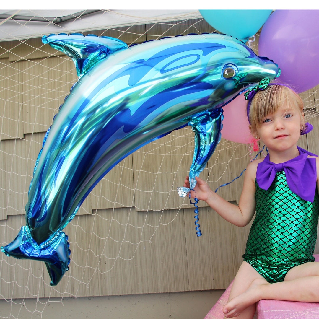 3FT Dolphin Balloon Under the Sea Balloons, Dolphin Party Decor, Pool ...