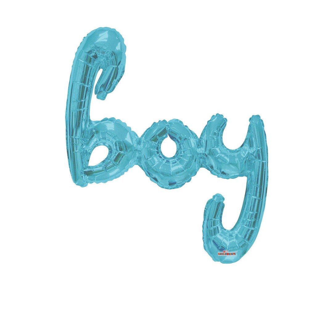 Blue Boy Script Balloon Baby Boy Oh Boy Oh Baby Balloon Gender Reveal ...