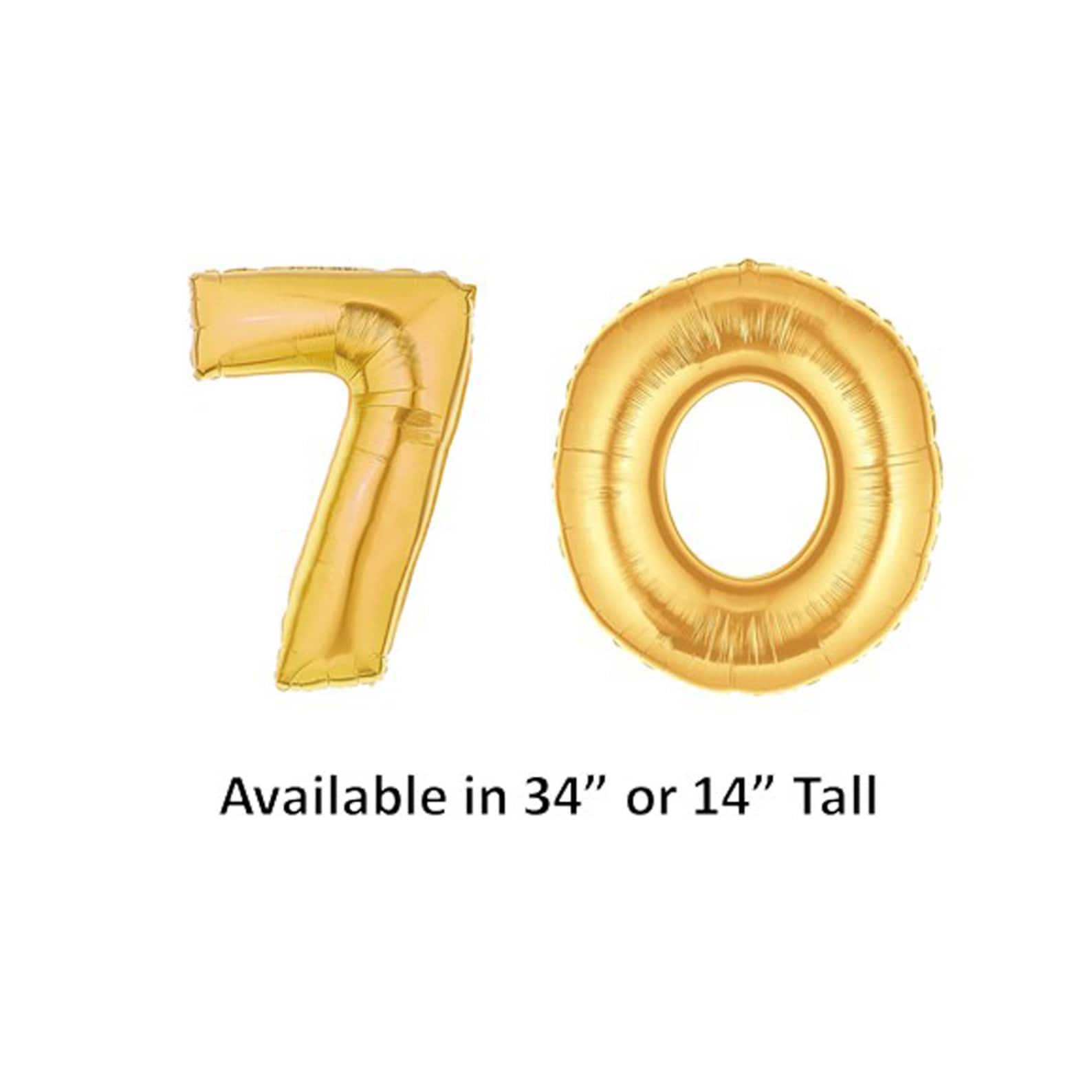 70th Birthday Foil Number Balloon 70 Mylar Balloon Numbers - Etsy