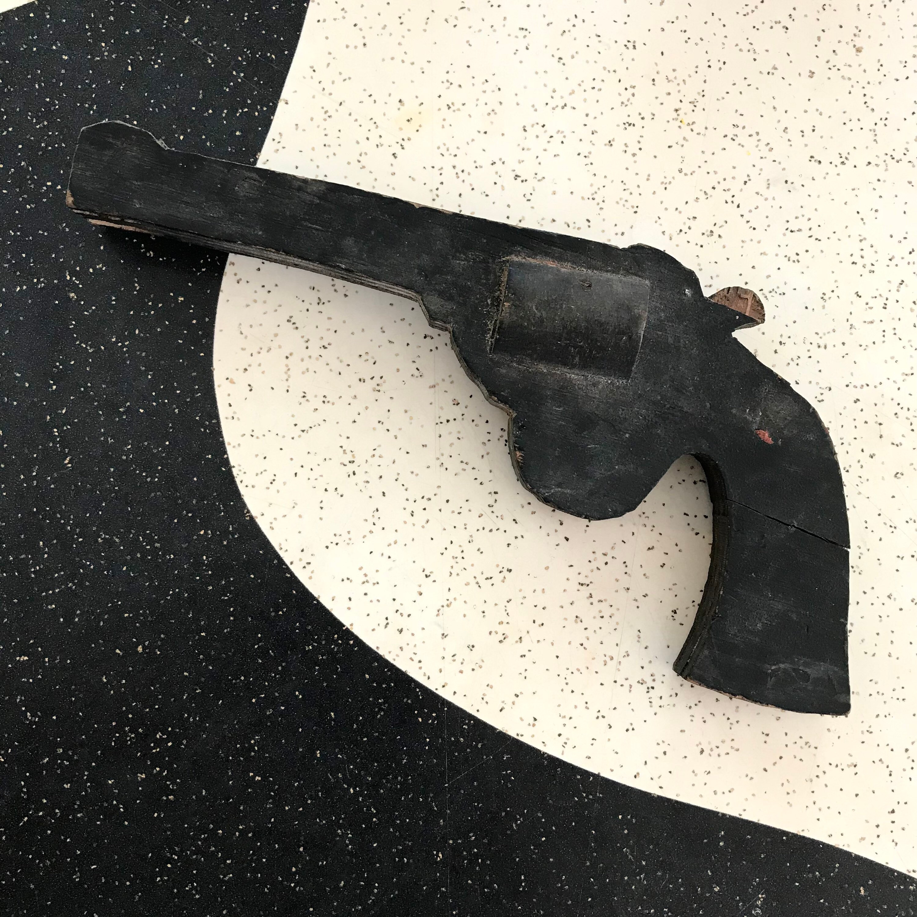 Vintage Black Wood Decorative Revolver - Etsy