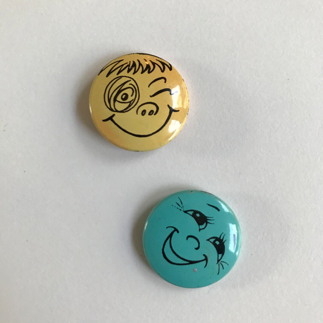 Vintage Pinback Face Buttons, 1960s - Etsy