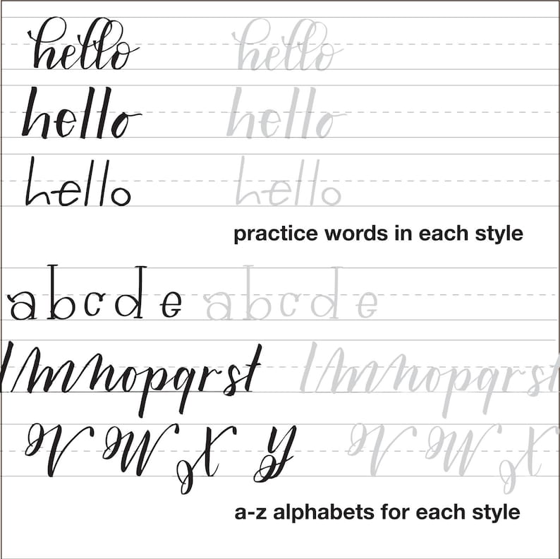 Intermediate Letter Styles 2: Lettering Alphabets Practice | Etsy