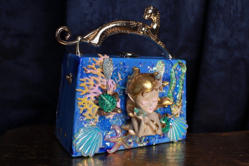 Baroque Vivid Hand Painted 3D Effect Mermaid Nautical Boutique - Etsy