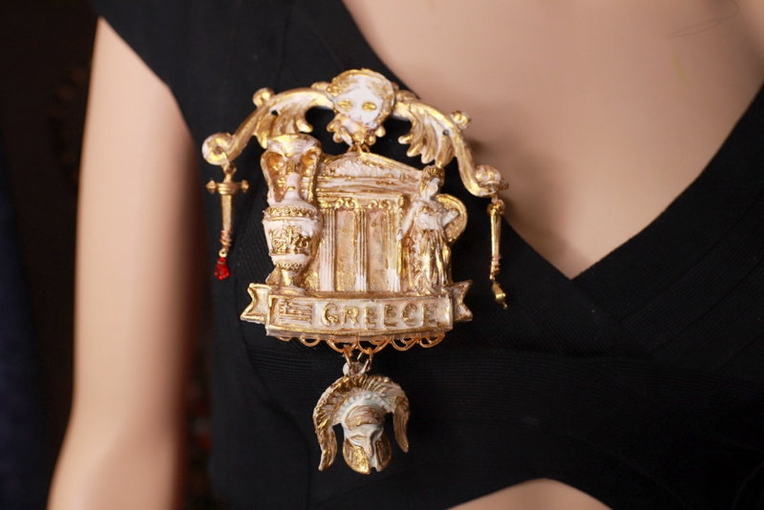 Brooch Greek Revival Statues Hand Painted - Etsy