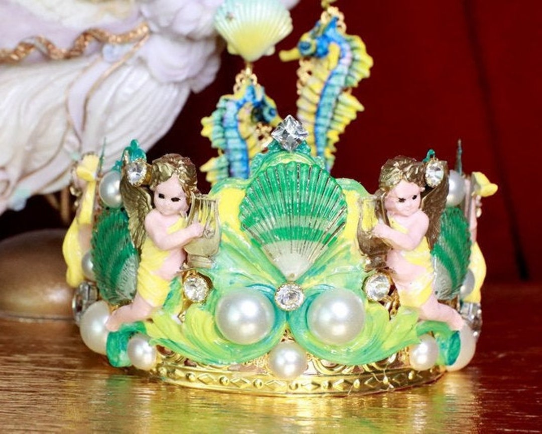 Renaissance Nautical Mermaid Cherubs Sea Shell Amazing Crown - Etsy