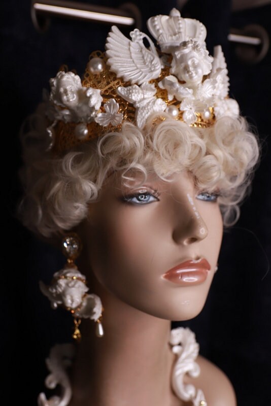 Baroque Rococo White Cherubs Angels Barocchi Crown - Etsy