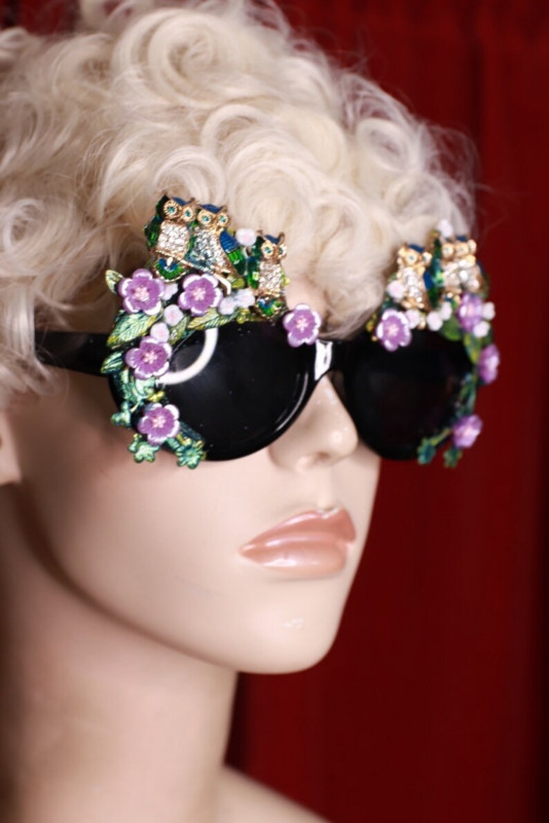 Hand Painted Enamel Owl Birds Oak Embellished Hand Painted - Etsy