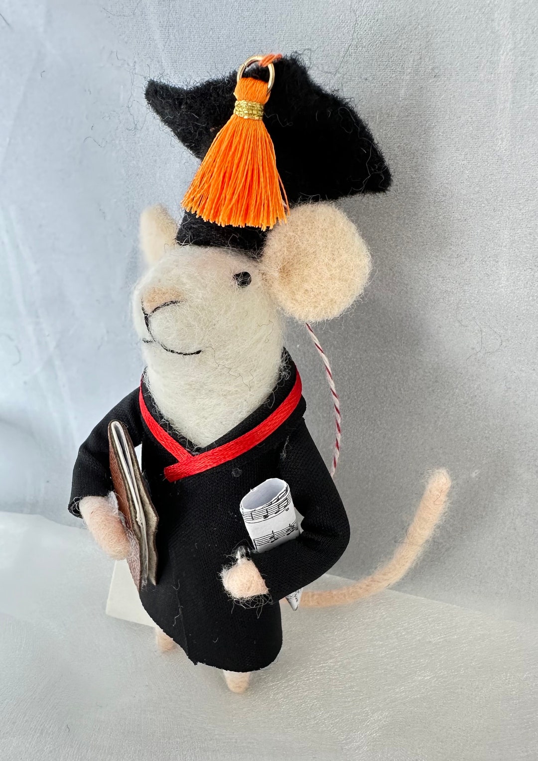 Graduation White Mouse Looks so Proud Made of Felted Wool With a Mortar ...