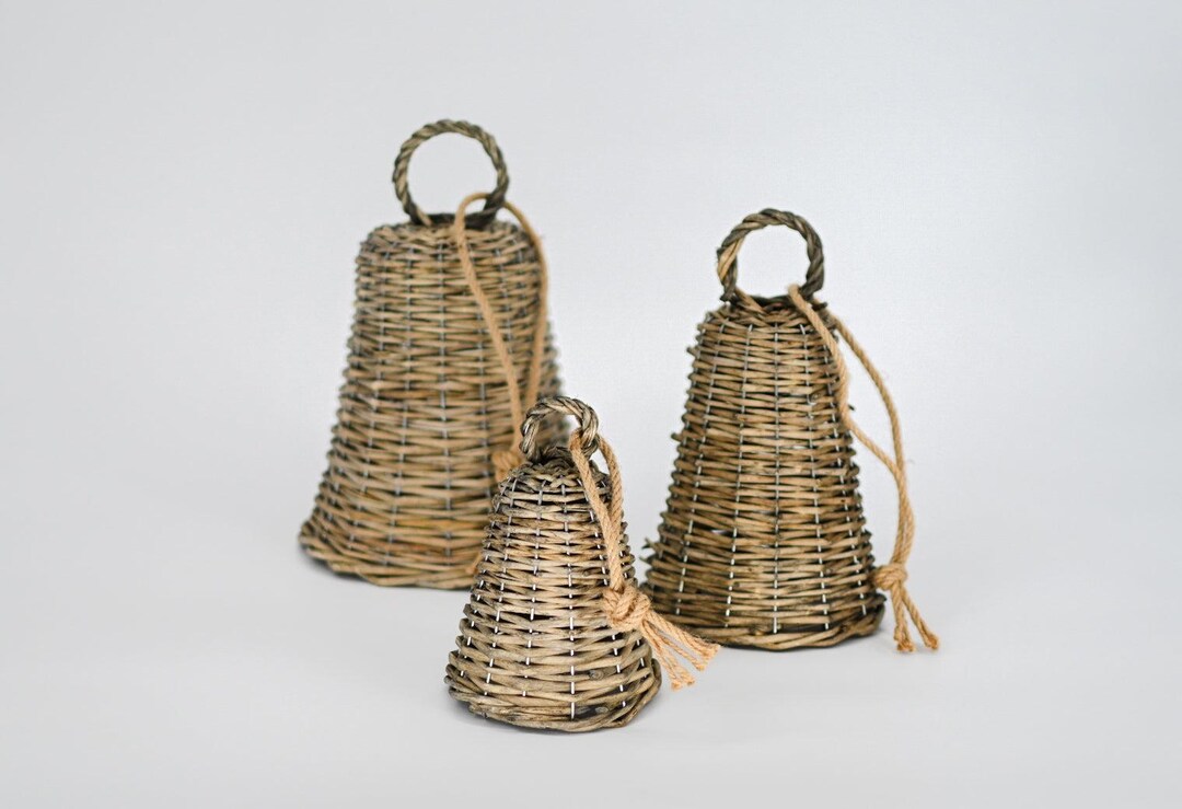Large Wicker Bells, Set of 3 - Etsy