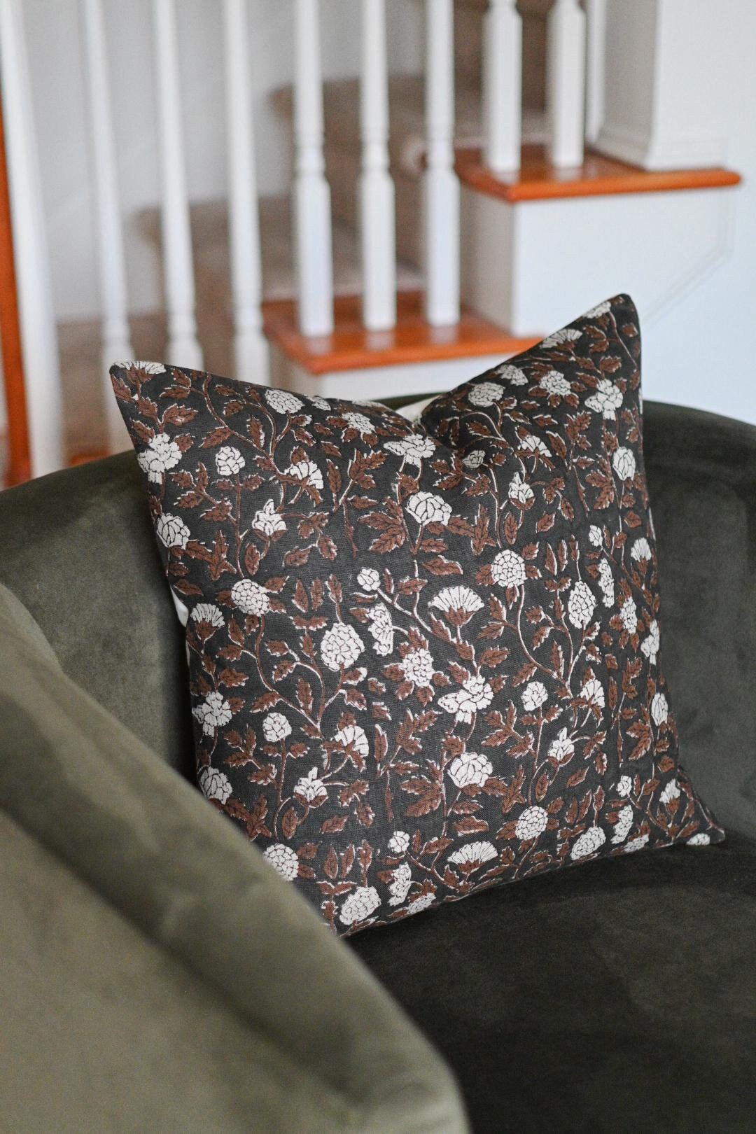 Arabella Pillow Cover, Brown Pillow Cover, Moody Pillow Covers, Moody ...