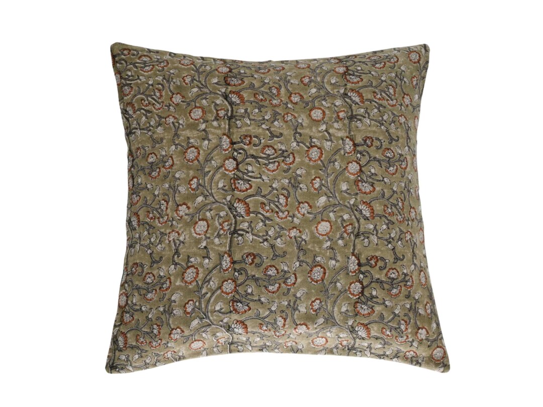 George Block Print Pillow Cover, Block Print Pillow, Color Pillow Decor ...