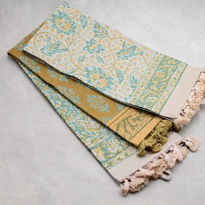 Block Print Tea Towel - Etsy
