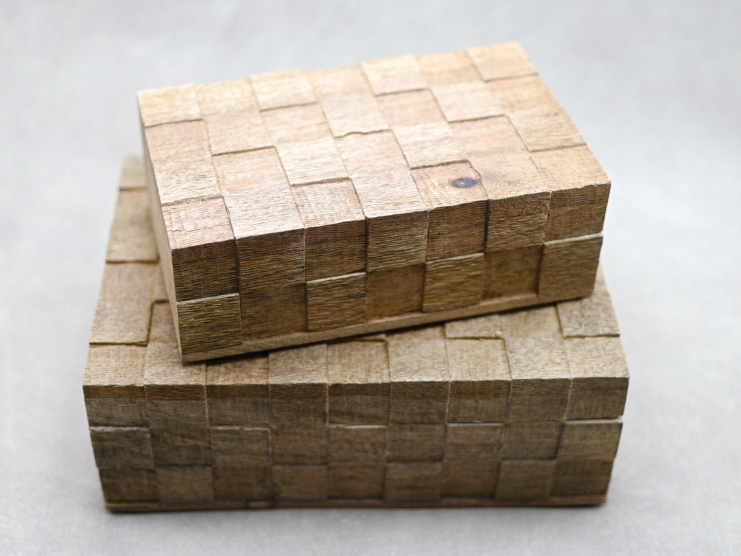 Checkered Wood Box, Wood Box, Wood Box With Lid, Checkered Box, Wooden ...