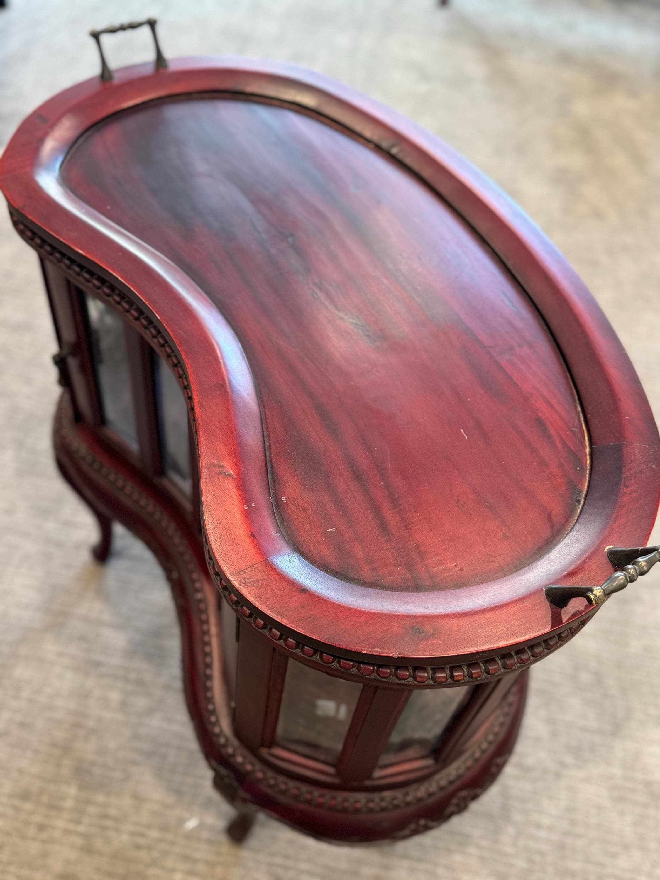 Rare Vintage Kidney Shaped China Cabinet Curio With a Curved Door - Etsy