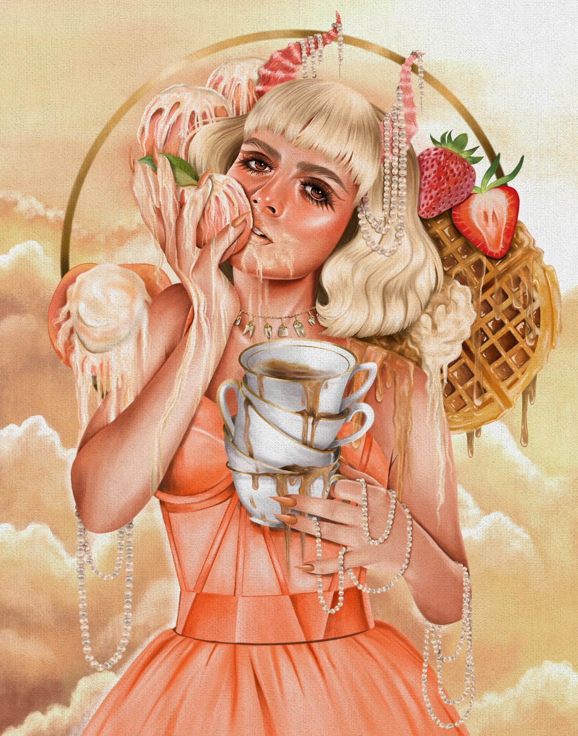 Gluttony Seven Deadly Sins Illustration Art Print | Etsy