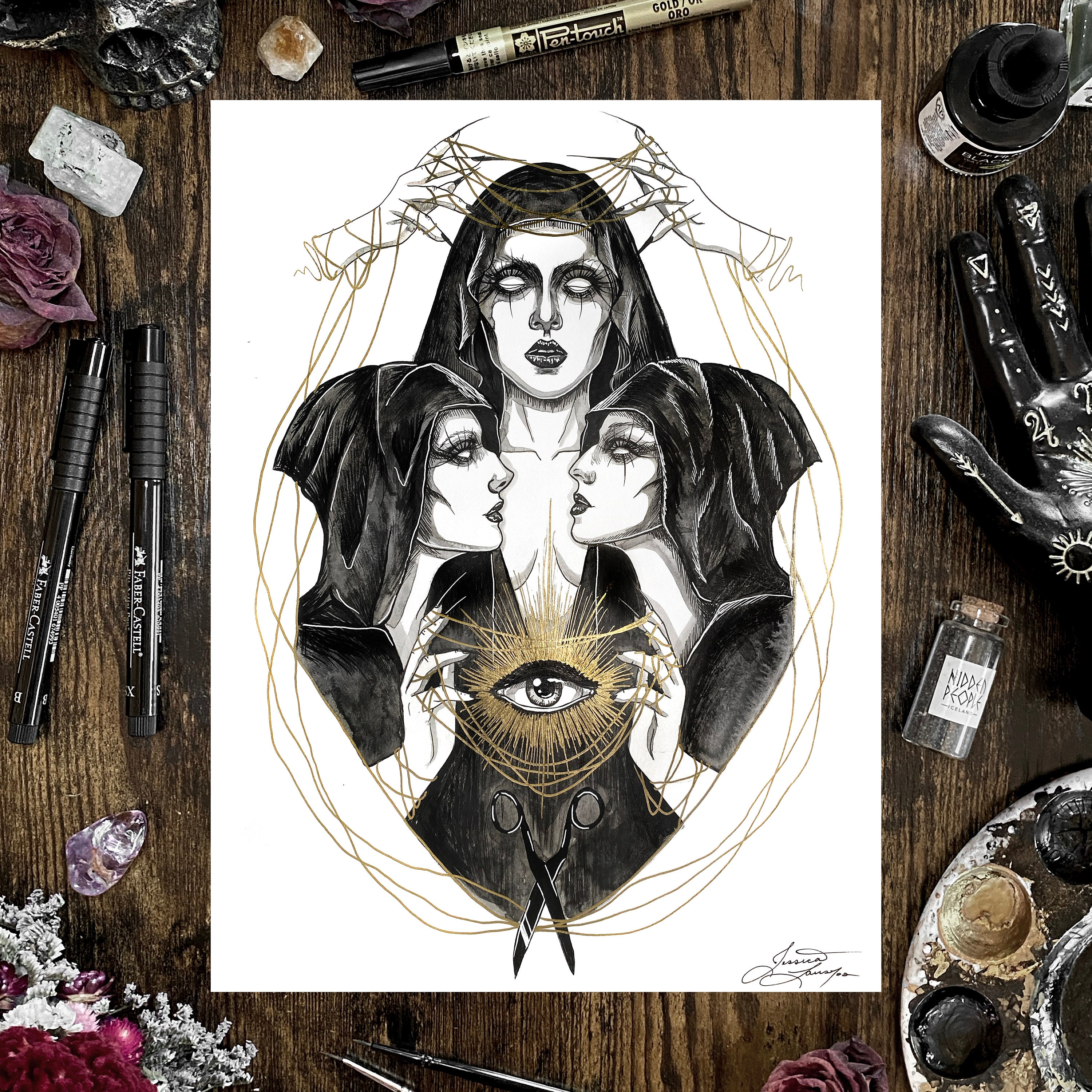 The Norns Inktober Art Print - Etsy UK