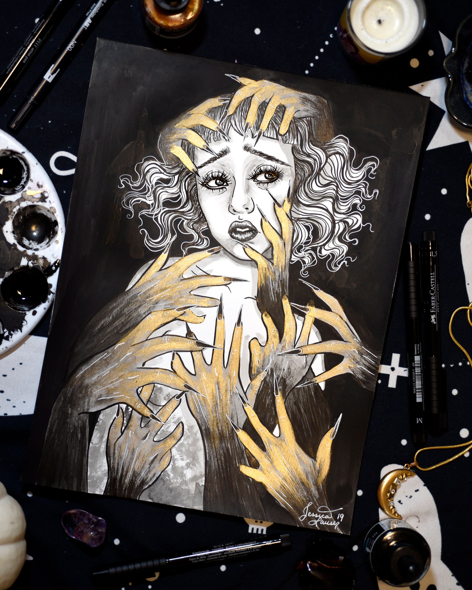 Shadows Original Pen & Ink Inktober Illustration Artwork - Etsy